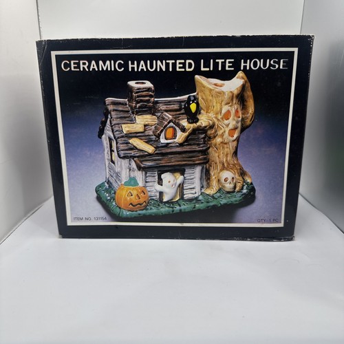 Vintage HALLOWEEN Lighted Porcelain Haunted House | eBay