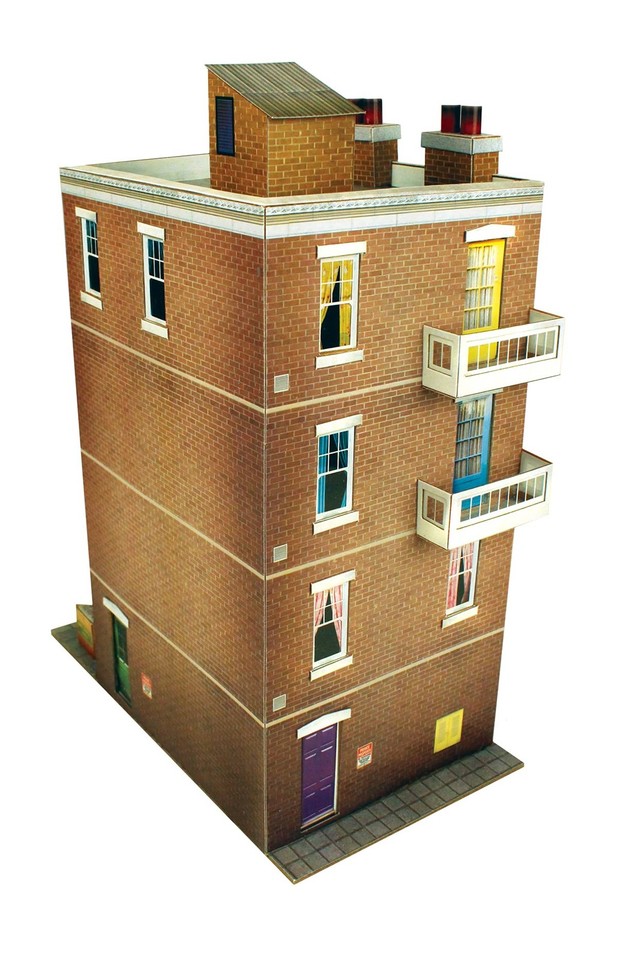 The CityBuilder Apartment Building Cardboard Model Making Kit - O Scale ...