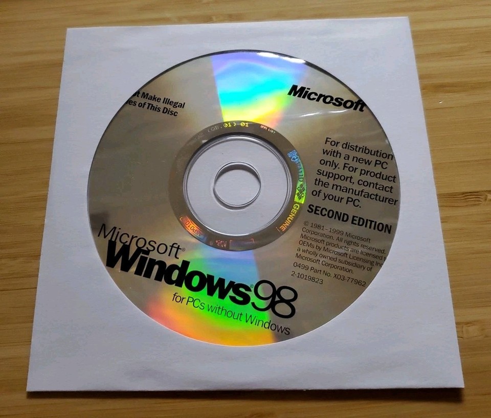 Microsoft MS Windows 98 Second Edition OEM Install CD Vintage OS Win | eBay