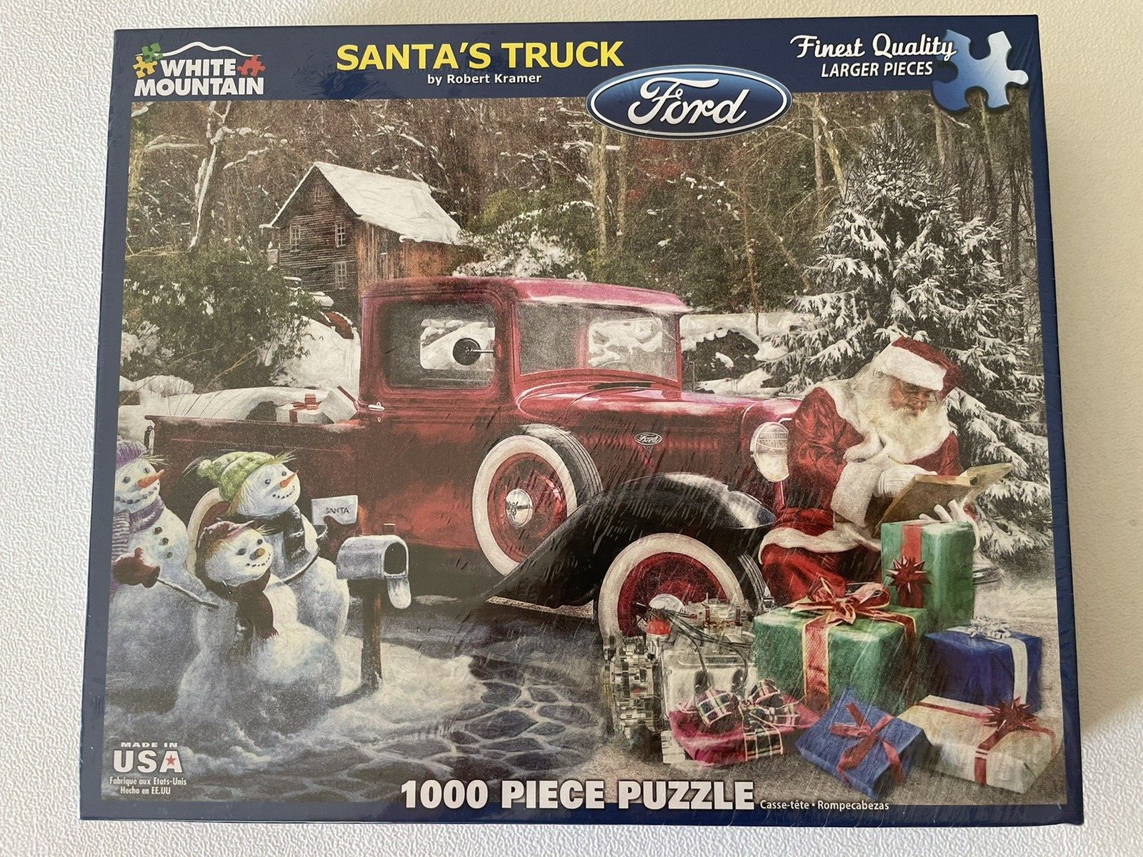 Santa's Ford Truck Christmas Snow 1000 pcs Jigsaw Puzzle Kramer White ...