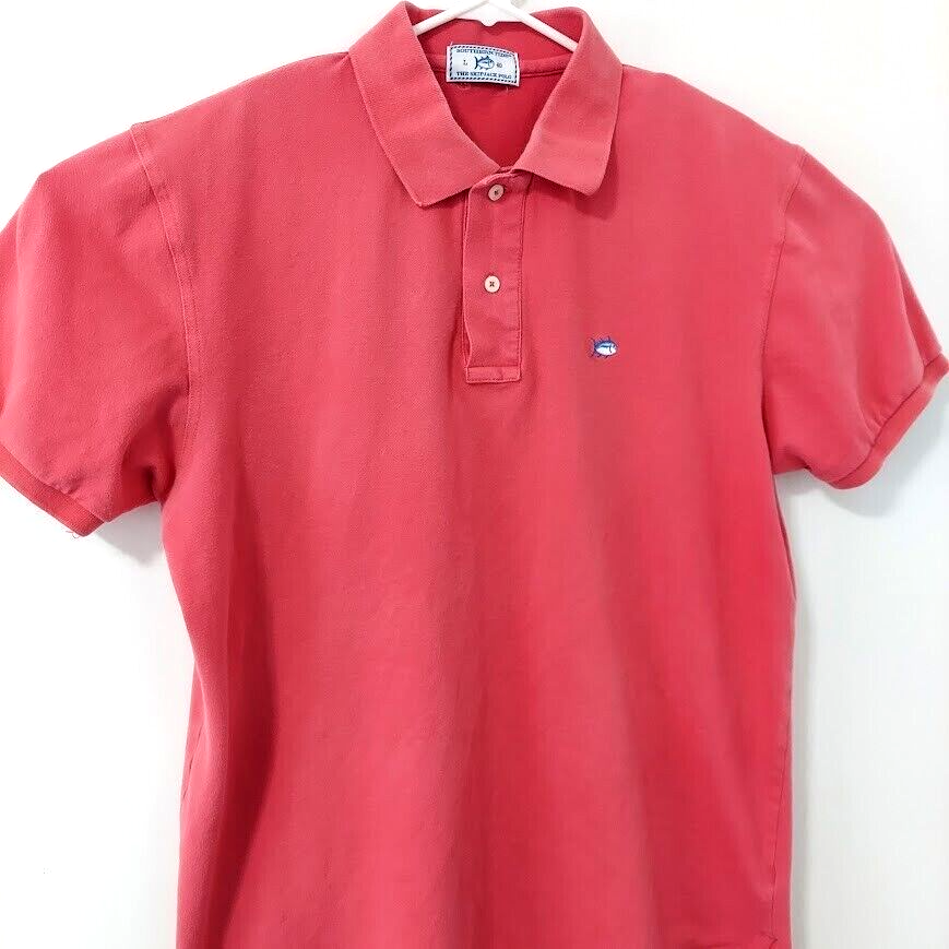 Southern Tide The Skipjack Men L Coral Embroidered Logo Short Sleeve ...