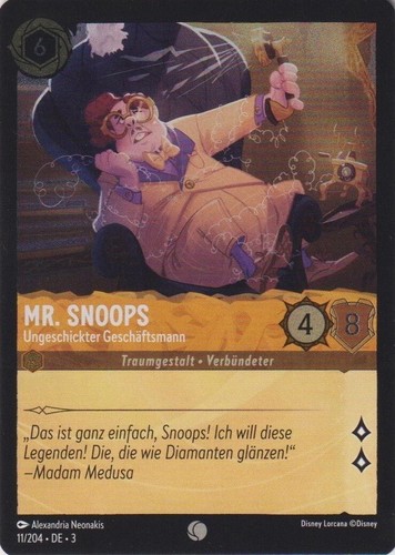 Disney Lorcana - Mr. Snoops - Ungeschickter Geschäftsmann 11/204 - Foil ...