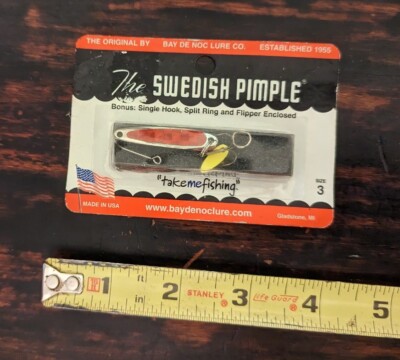 NOS OEM Swedish Pimple New In Package Size 3 Original Fishing Lure Red ...