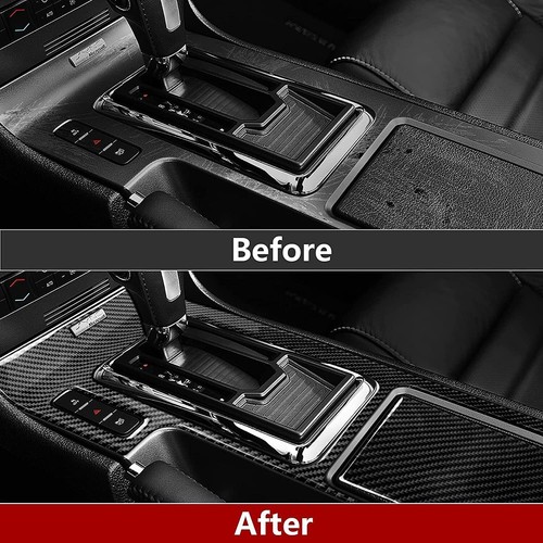 8Pcs Kits Set Carbon Fiber Interior Trim Cover Black for Ford Mustang ...