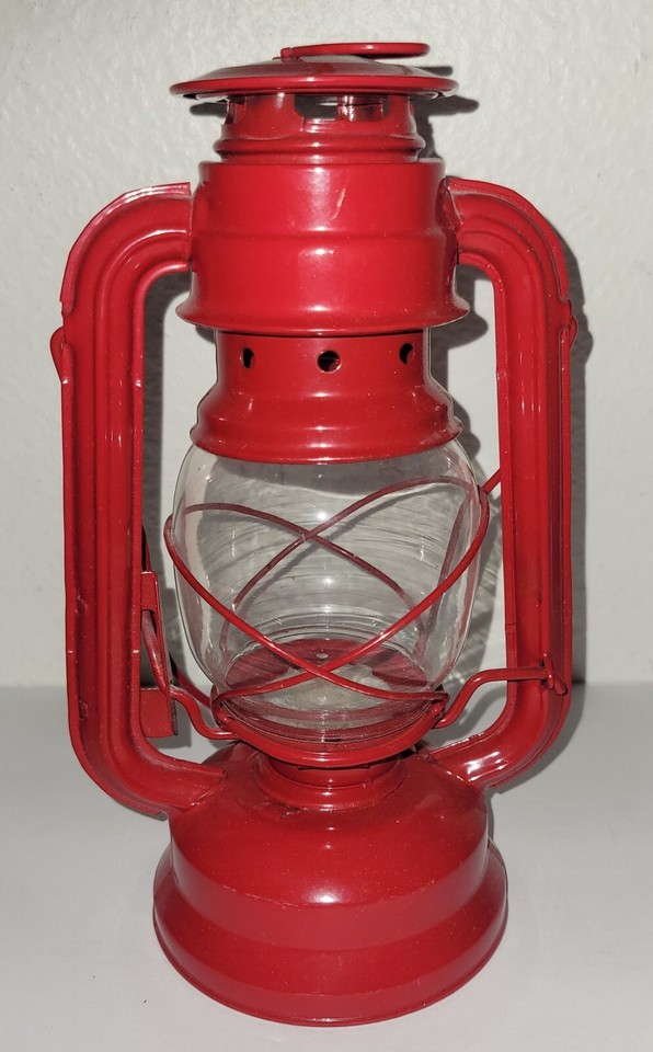 Decorative Red Lantern Metal Glass 9.5" Tall | eBay