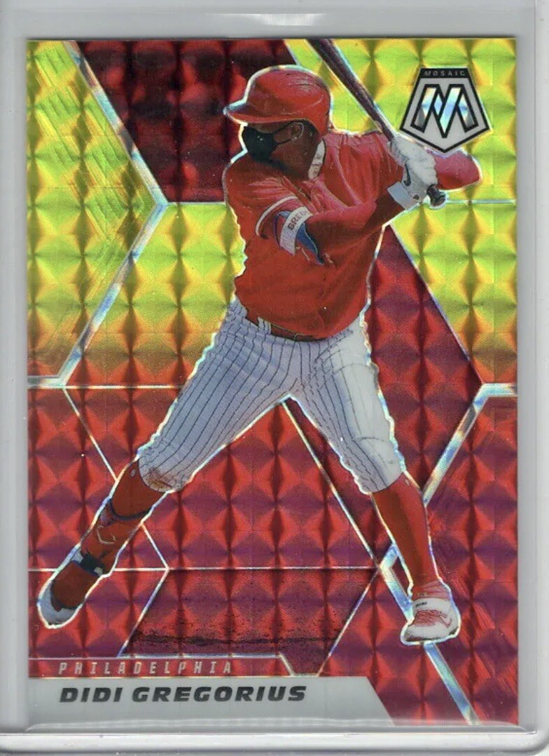 2021 PANINI MOSAIC DIDI GREGORIUS Phillies MLB #26/64 RED & YELLOW PRIZM | eBay