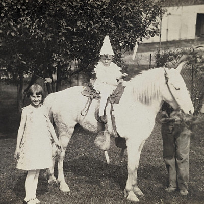 Vintage Photograph Child In Costume Riding A Horse | eBay