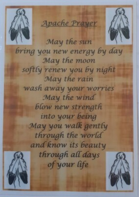 Native American Indian laminated A5 Apache Prayer Saying Blessing | eBay UK