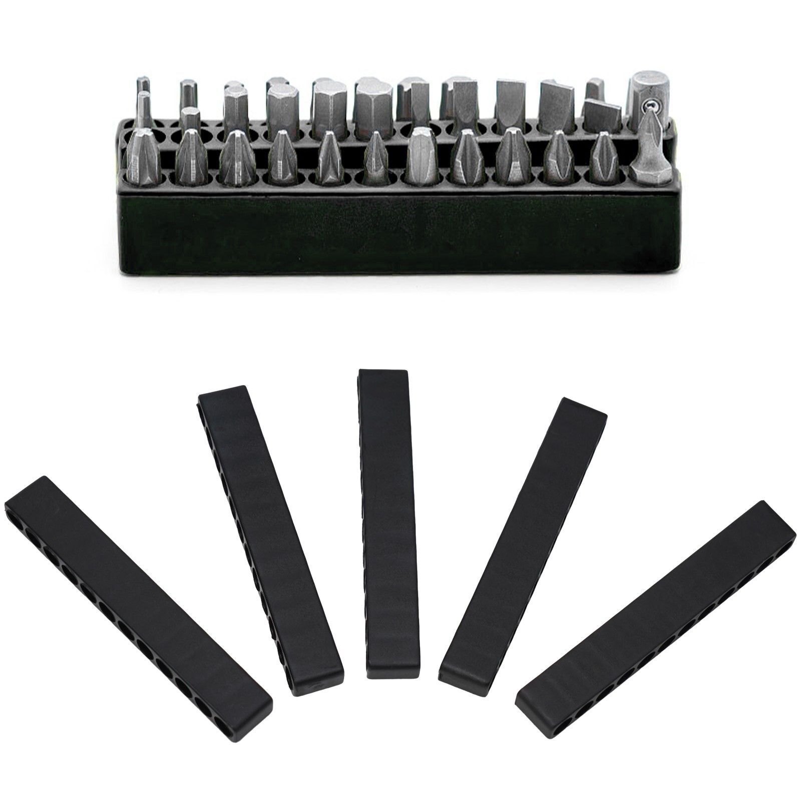 Sturdy Plastic Bit Holder for 5pcs Screwdriver Bits Keep Them Organized ...
