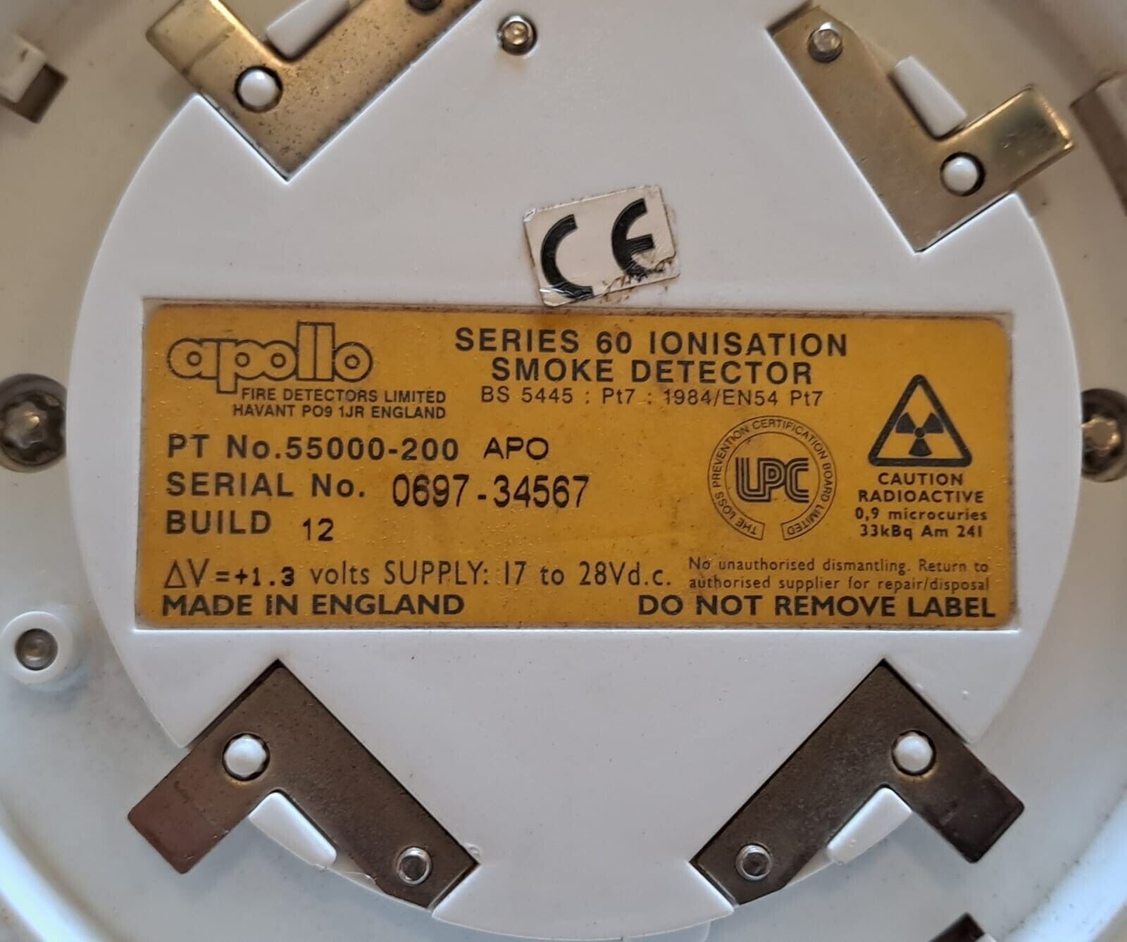 Apollo 55000-200 APO Series 60 Ionisation Smoke Detector S60 for sale ...