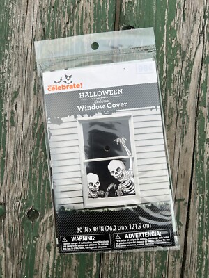Halloween Skeletons Window Cover Decoration Scene Setter Photo Prop 30 ...