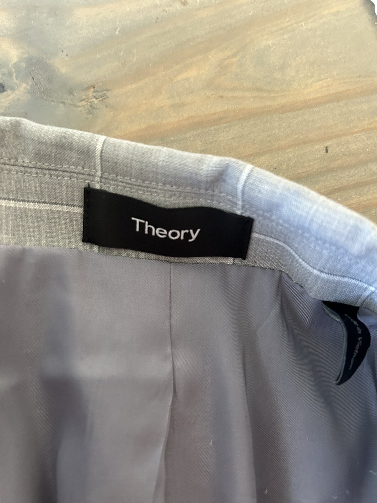 Theory Essential Jacket Blazer Cyrus Grid Wool Blend … - Gem