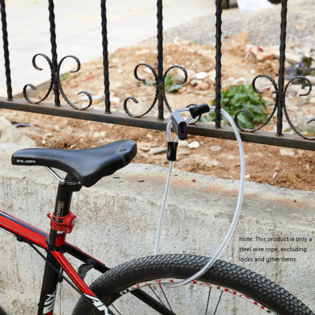Safety Cable Steel Wire Rope 120cm Outdoor Bike Lock Guard Security ...