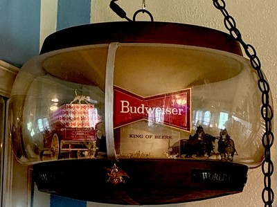 Vintage Working Budweiser Carousel Clydesdale Parade Hanging Lamp Light ...