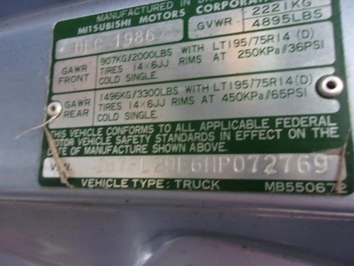 Manual Transmission Fits 87-89 91-96 MITSUBISHI PICKUP 25812444 | eBay