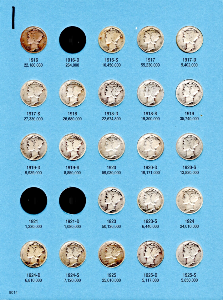 Mercury Dime Collection 72 different 90% silver dimes 1916 -45 | eBay
