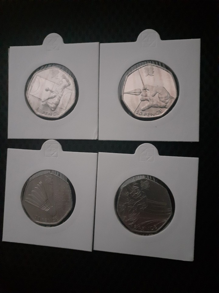Àll Different Job Lot x 5 2012 Olympic 50p Coins includes Football Coin ...