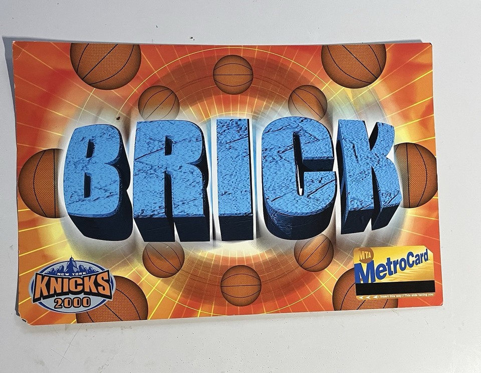 2000 New York Knicks MTA Metrocard 11x17 BRICK Free Throw Poster Sign ...