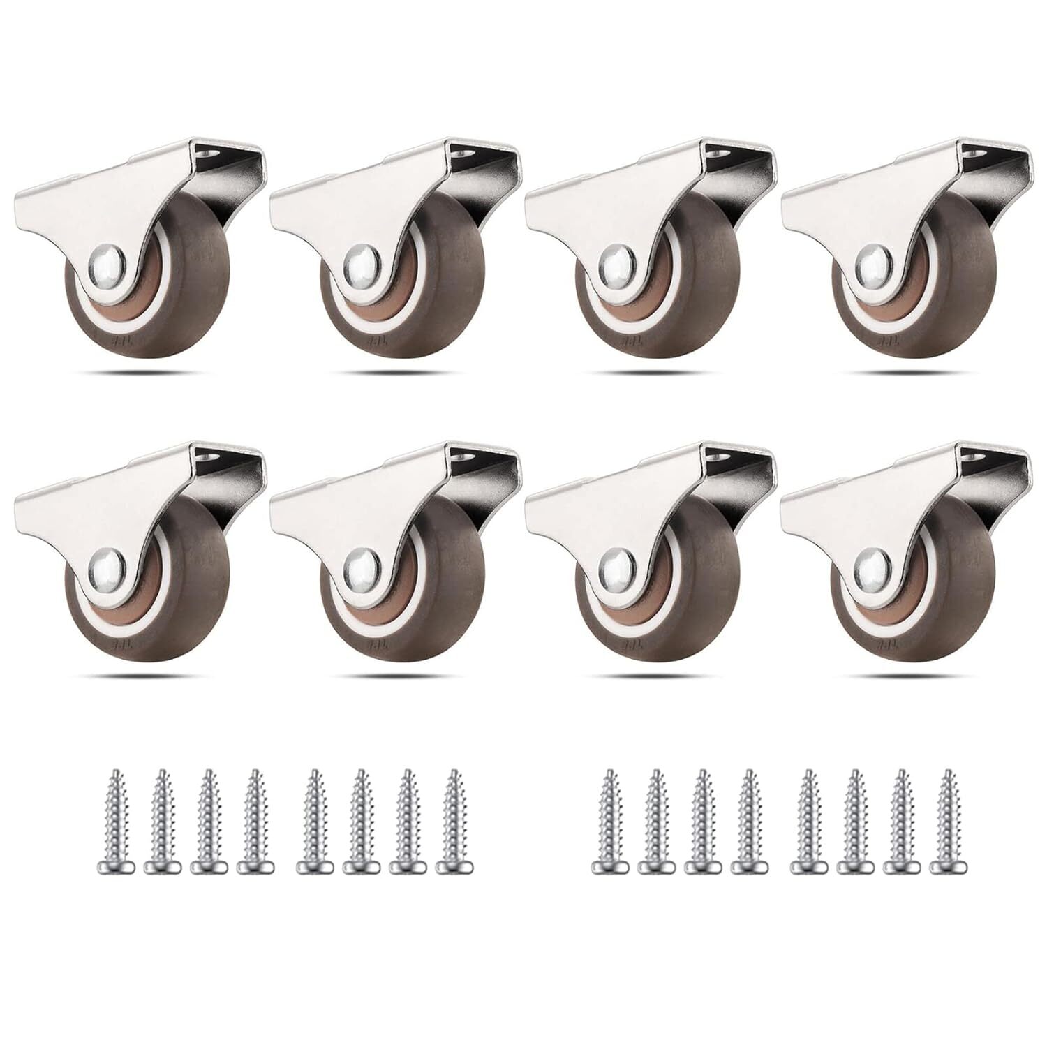 Mini Fixed Caster Wheels 1 inch Silent Ball Bearing Small Casters ...