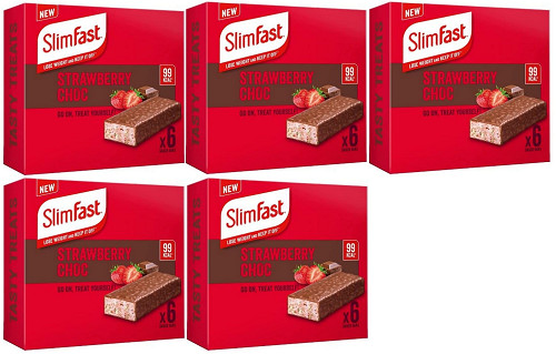 Slim Fast Strawberry Choc Snack Bar 5x | Grelly UK