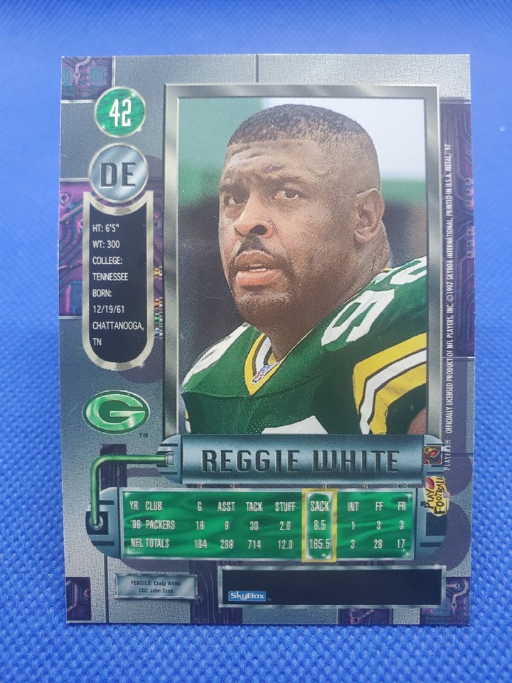 1997 Metal Universe REGGIE WHITE card #42 GREEN BAY PACKERS Football | eBay