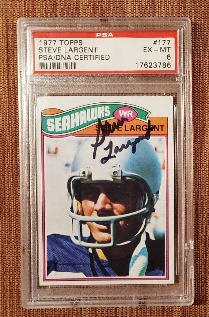 1977 Topps #177 Steve Largent Seahawks Autograph Rookie Football Card ...