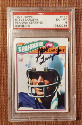 1977 Topps #177 Steve Largent Seahawks Autograph Rookie Football Card ...