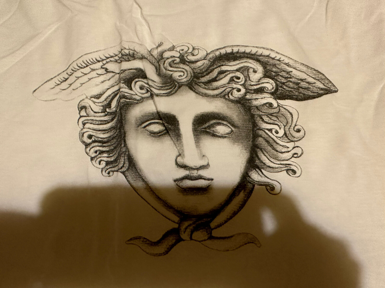 VERSACE Men white embroidered Medusa head shirt size M - Gem
