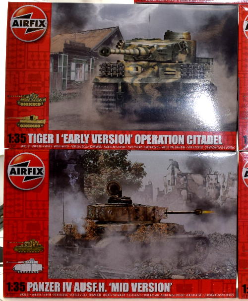 Airfix Tiger, Panther, Panzer, & GMC 1:35 Plastic Model Tank Kit Lot Of ...
