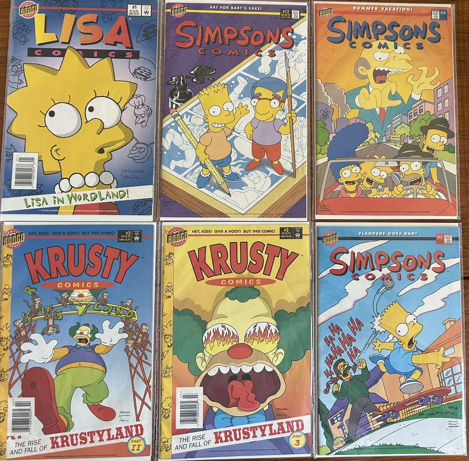 Mixed Lot of 6 The Simpsons Bongo Comic Books 1995 EXCELLENT | eBay