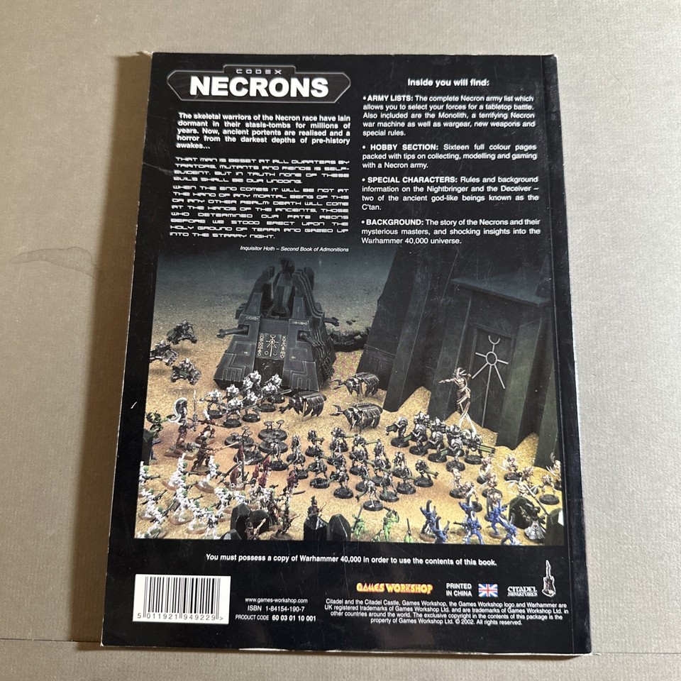 Necrons Codex - 3rd Edition - Warhammer 40k Games Workshop 25A2203 | eBay