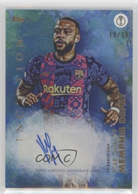 2021-22 Topps Inception UCL Star Quality Blue Auto /49 Memphis Depay ...