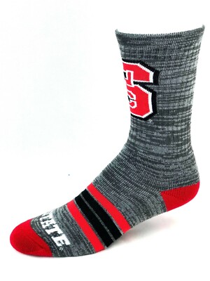 North Carolina State Wolfpack Gray RMC Red & Black Quad Stripe Deuce ...