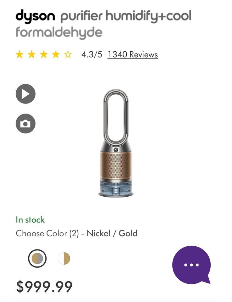 Dyson PH04 Humidifier + Cool (Nickel/Gold) (OPEN BOX) | eBay