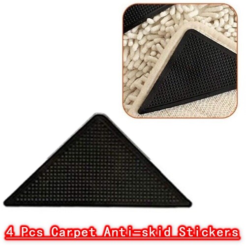 4 Pcs Carpet Anti-skid Stickers Reusable Carpets Floor Mats Home Non ...
