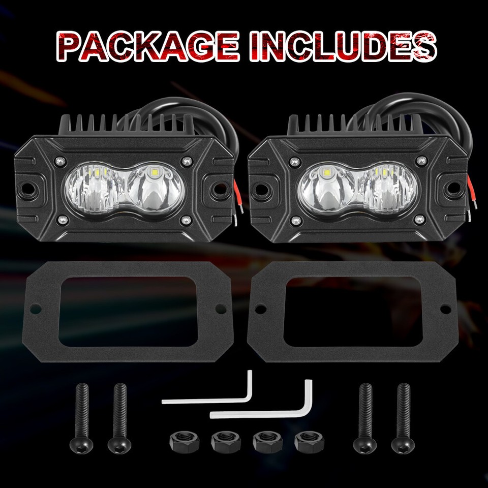 4" White Surface Flush Mount LED Lighting Kit for Front Driving/Fog ...