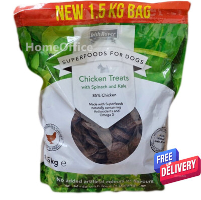 1.5Kg Irish Rover Dog Treats Chicken Meat Treats with Spinach and Kale ...