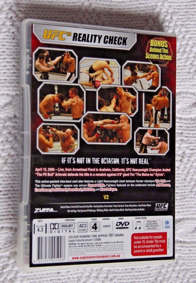 UFC 59 REALITY CHECK (DVD) R-4, LIKE NEW, FREE SHIPPING WITHI ...