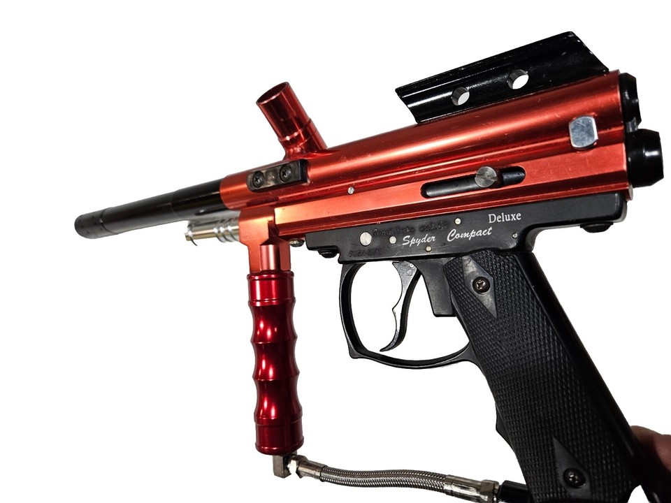 Red Java Spyder Compact Deluxe Paintball Gun & Barrel + Gas Thru ...