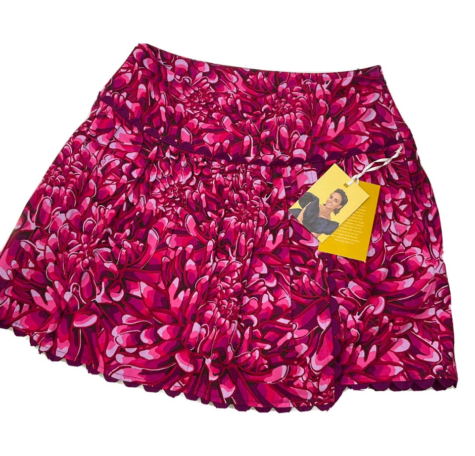 Kika Vargas x Target Skirt Mum Floral Scalloped Edge Pink Pleated Women ...