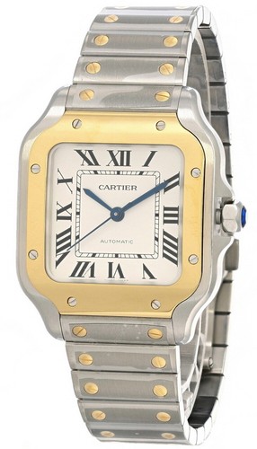 CARTIER Santos De CARTIER AUTO 35.1MM 18K Yellow Gold Unisex Watch ...