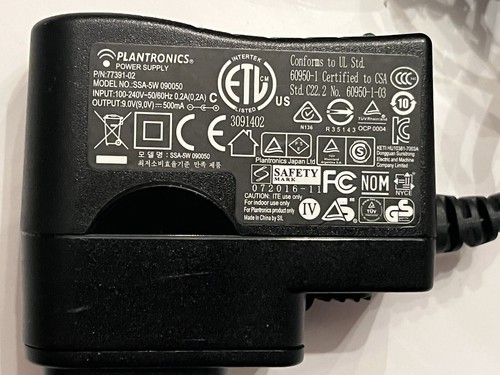 Plantronics Power Supply Adapter 510SL B335 CS50 CS55 CS70N CS540 W430 ...