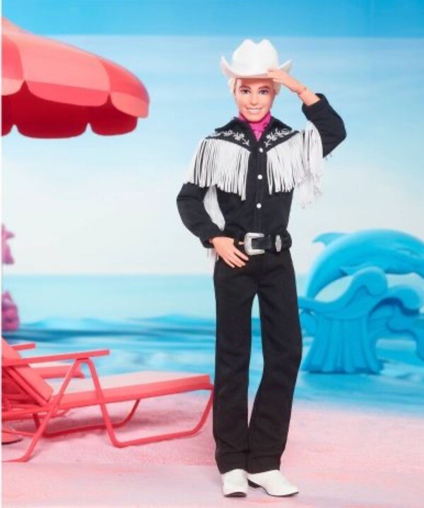 Barbie The Movie Collectible Ken Doll Wearing Black and White Western ...