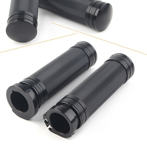 CNC Handlebar Hand Grips Black For Harley Sportster Dyna Softail ...