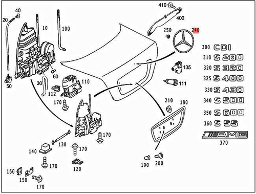 Genuine MERCEDES W220 Sedan On rear lid Mercedes star 2207580058 | eBay