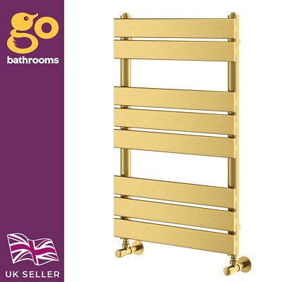 Gold Bathroom Radiator Flat Panel Heated Towel Rail 800mm Modern ...