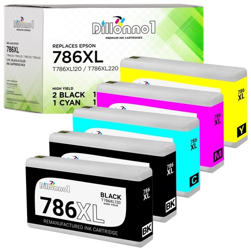 5PK T786XL for Epson Ink Cartridges for WorkForce WF-4630 WF-4640 WF ...