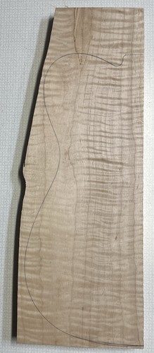 Flame Curly Figured Maple Wood Lumber Drop Top Electric Guitar 19”x6-7/ ...
