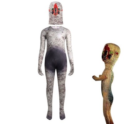 Cosplay Halloween Scary Monster SCP-173 Jumpsuits Hood Kids Bodysuits ...