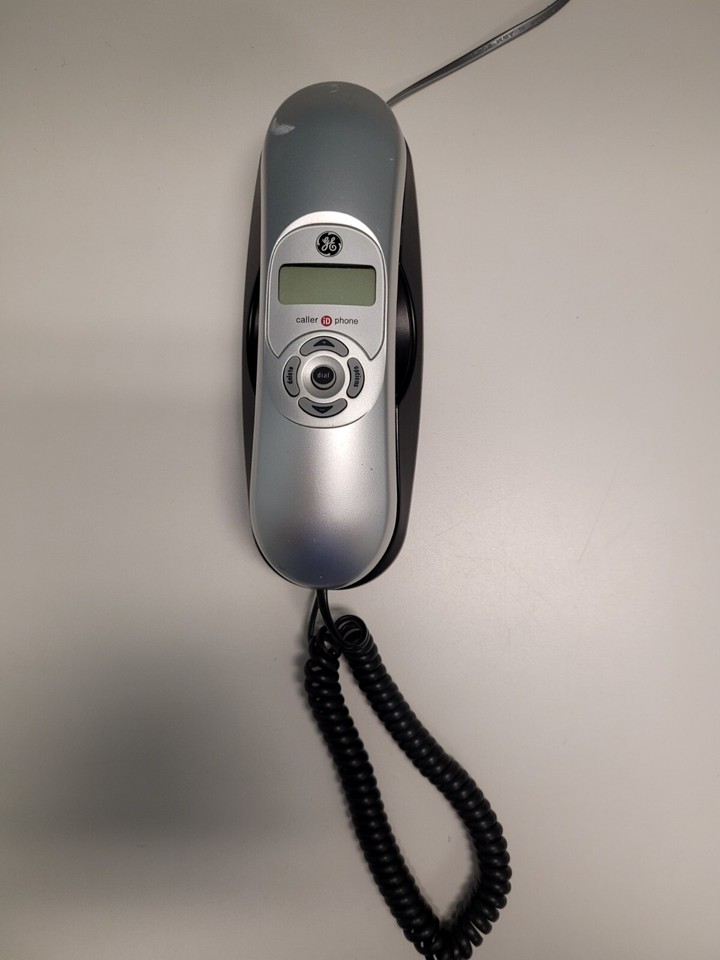 GE - Corded Slimline Phone with Caller ID - Silver & Black - 29267GE3-B ...